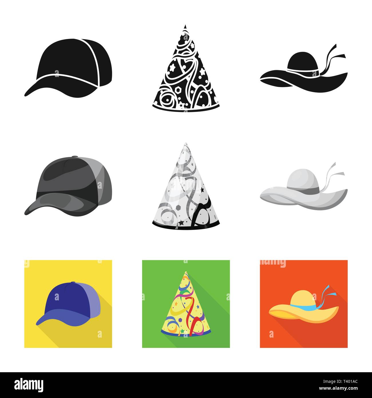 Isolated object of clothing and cap logo. Collection of clothing and ...