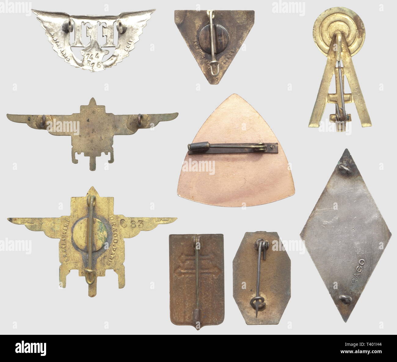 RESISTANCE ET FORCES FRANCAISES LIBRES, Lot de neuf insignes ...