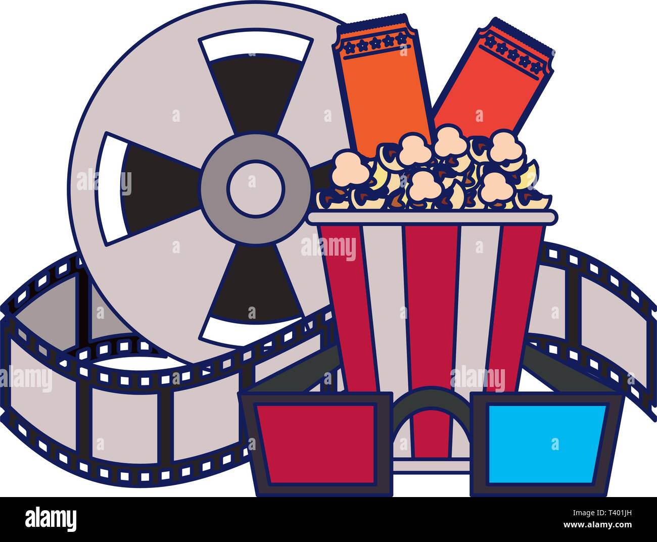 Cinema and movies cartoons blue lines Stock Vector Image & Art - Alamy