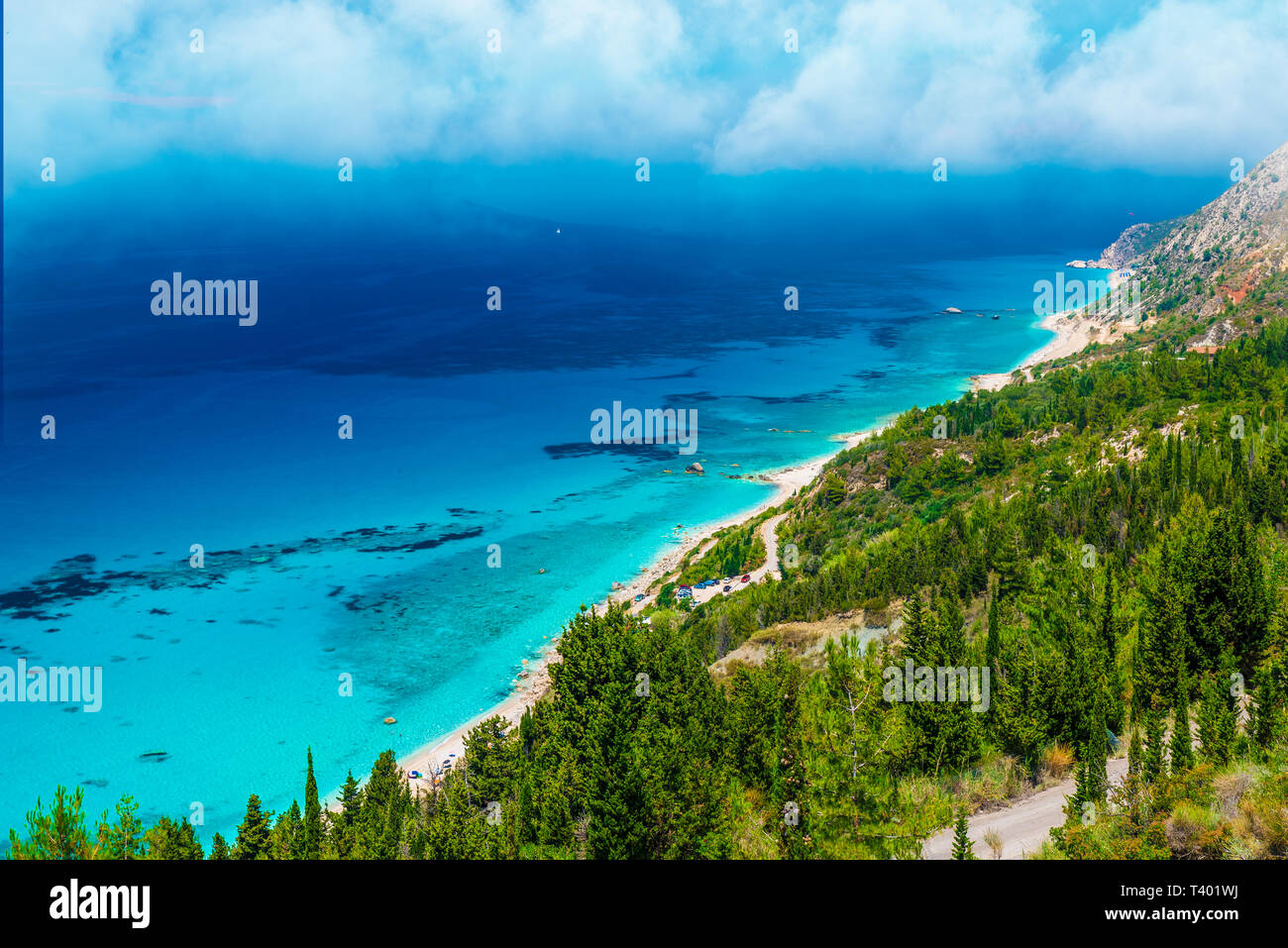 Aerial view of Lefkada coast beach, Greece Stock Photo - Alamy