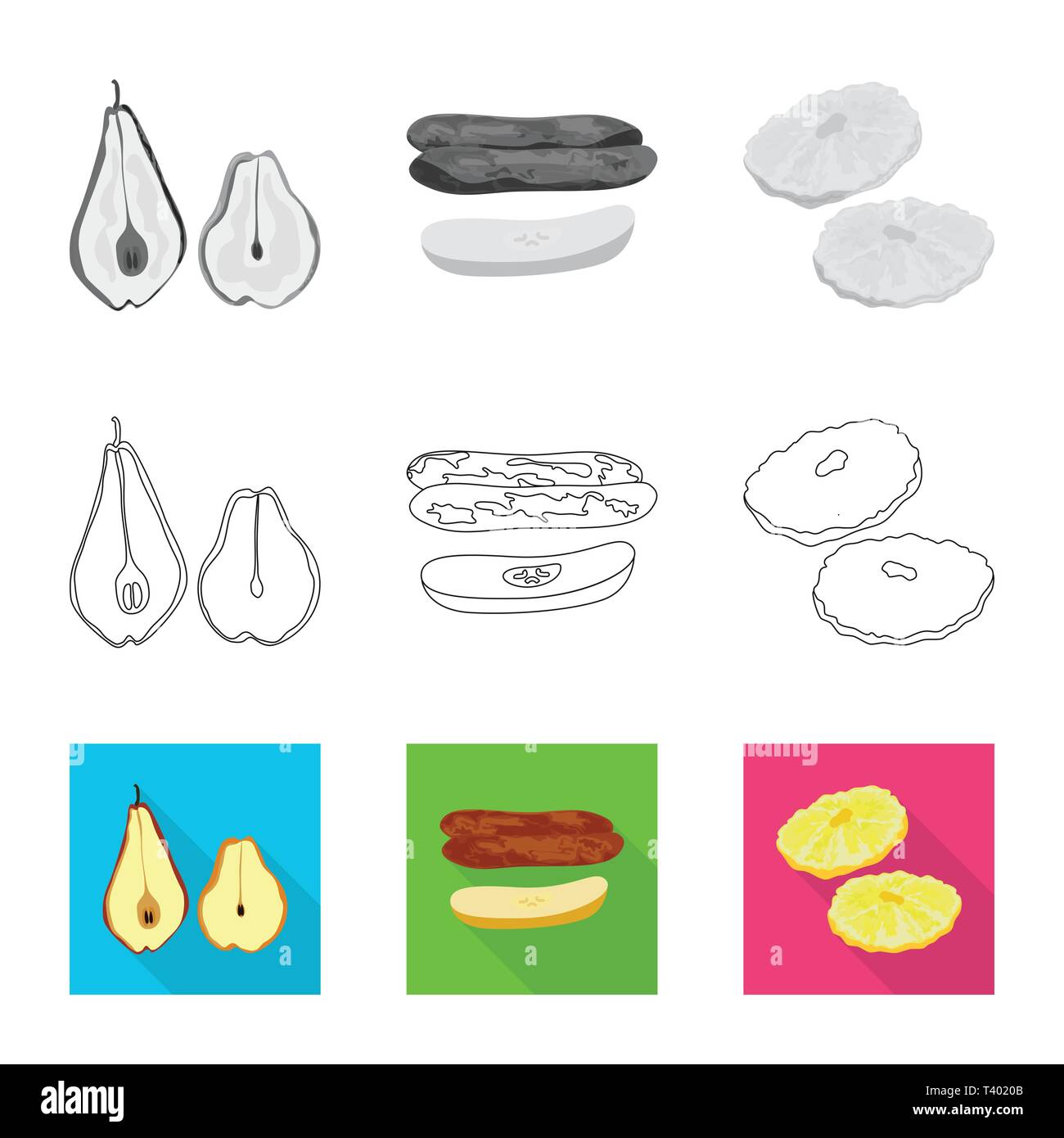 Vector design of food and raw icon. Collection of food and nature stock ...