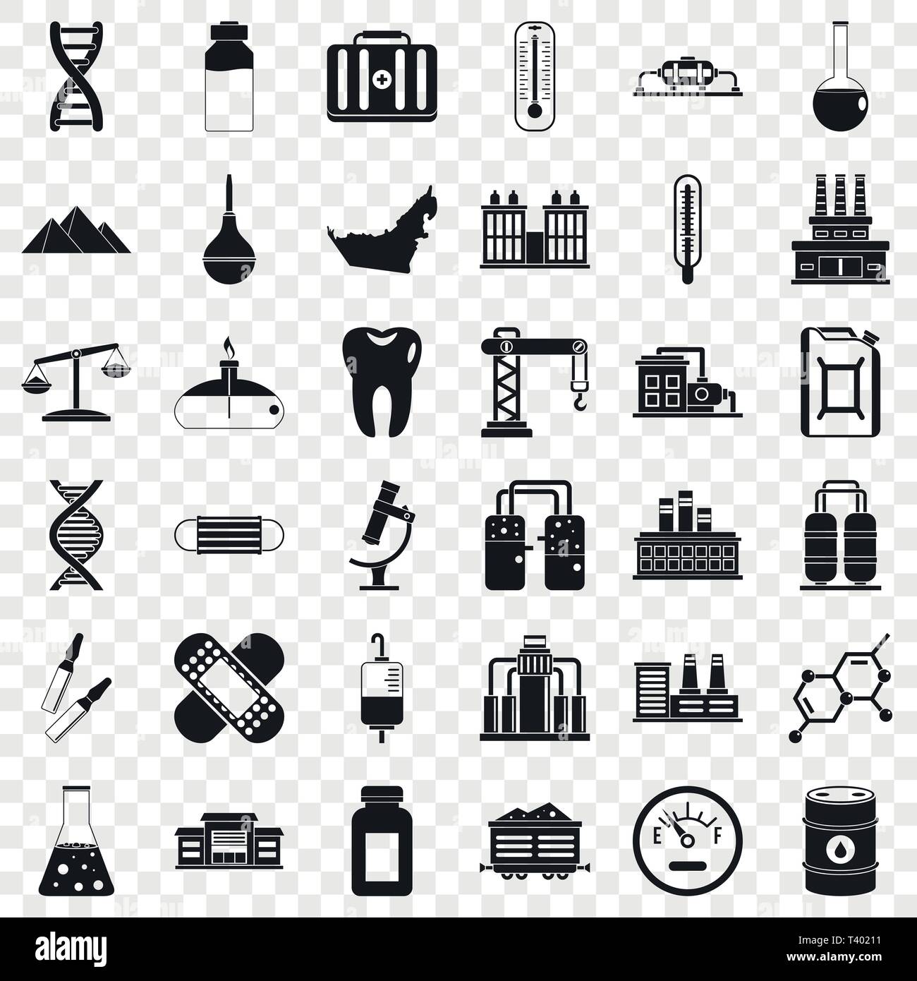 Chemical molecule icons set, simple style Stock Vector Image & Art - Alamy