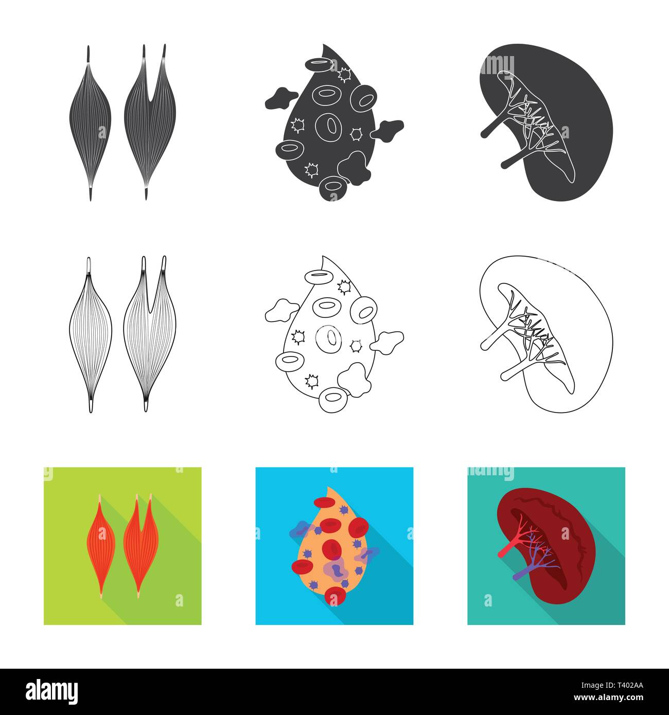 Vector illustration of biology and scientific sign. Collection of ...