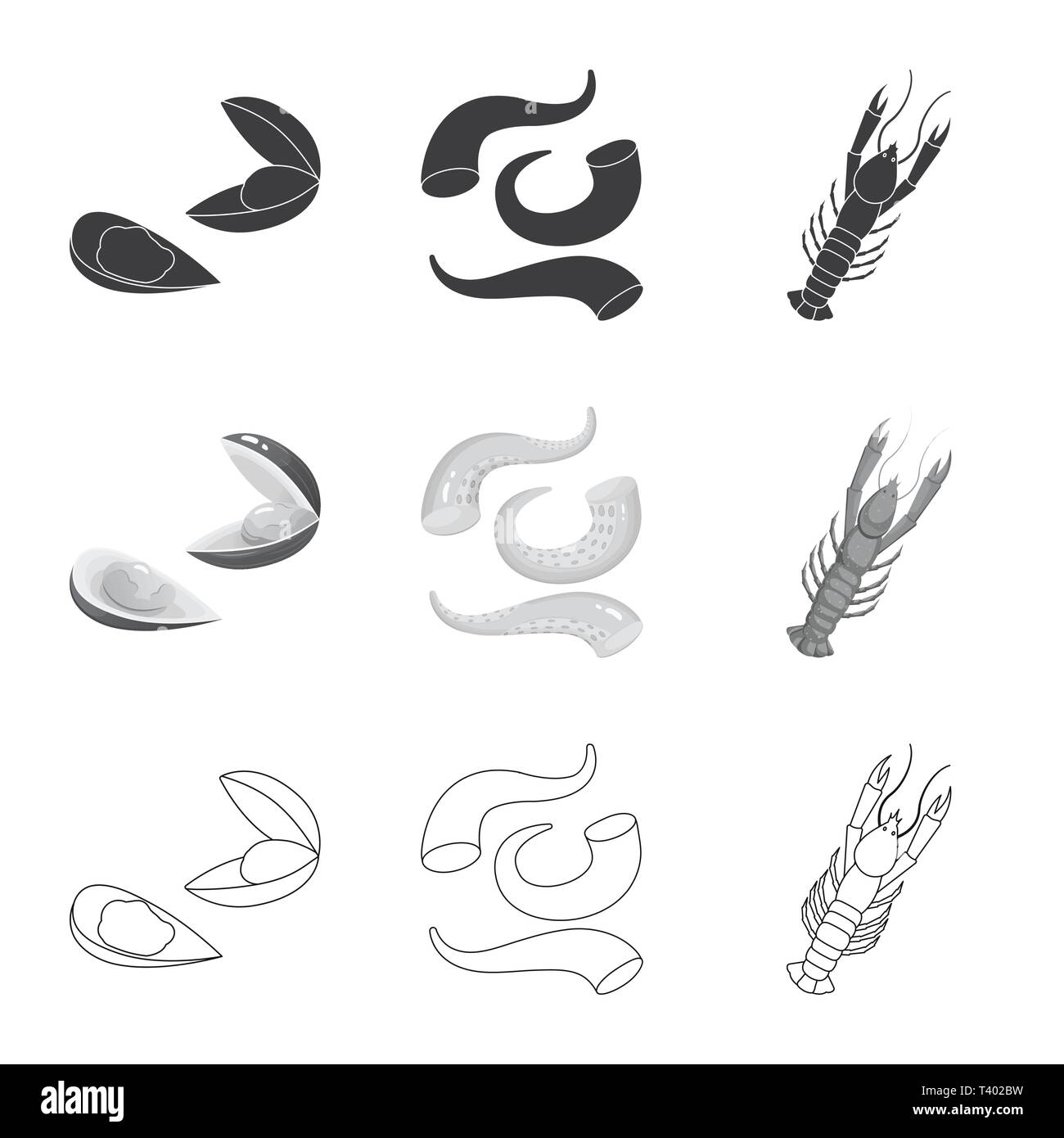 Vector illustration of fresh and restaurant icon. Collection of fresh ...