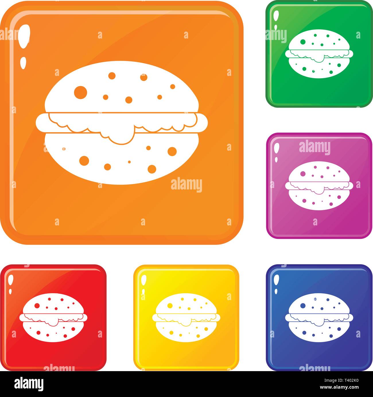 Burger icons set vector color Stock Vector Image & Art - Alamy