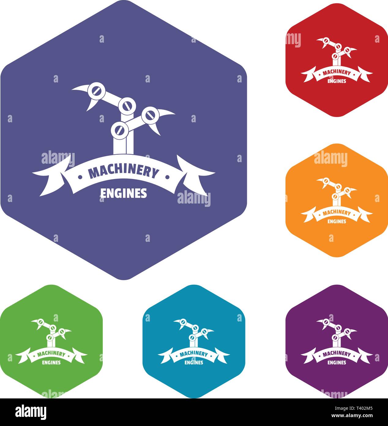 Engine machinery icons vector hexahedron Stock Vector Image & Art - Alamy