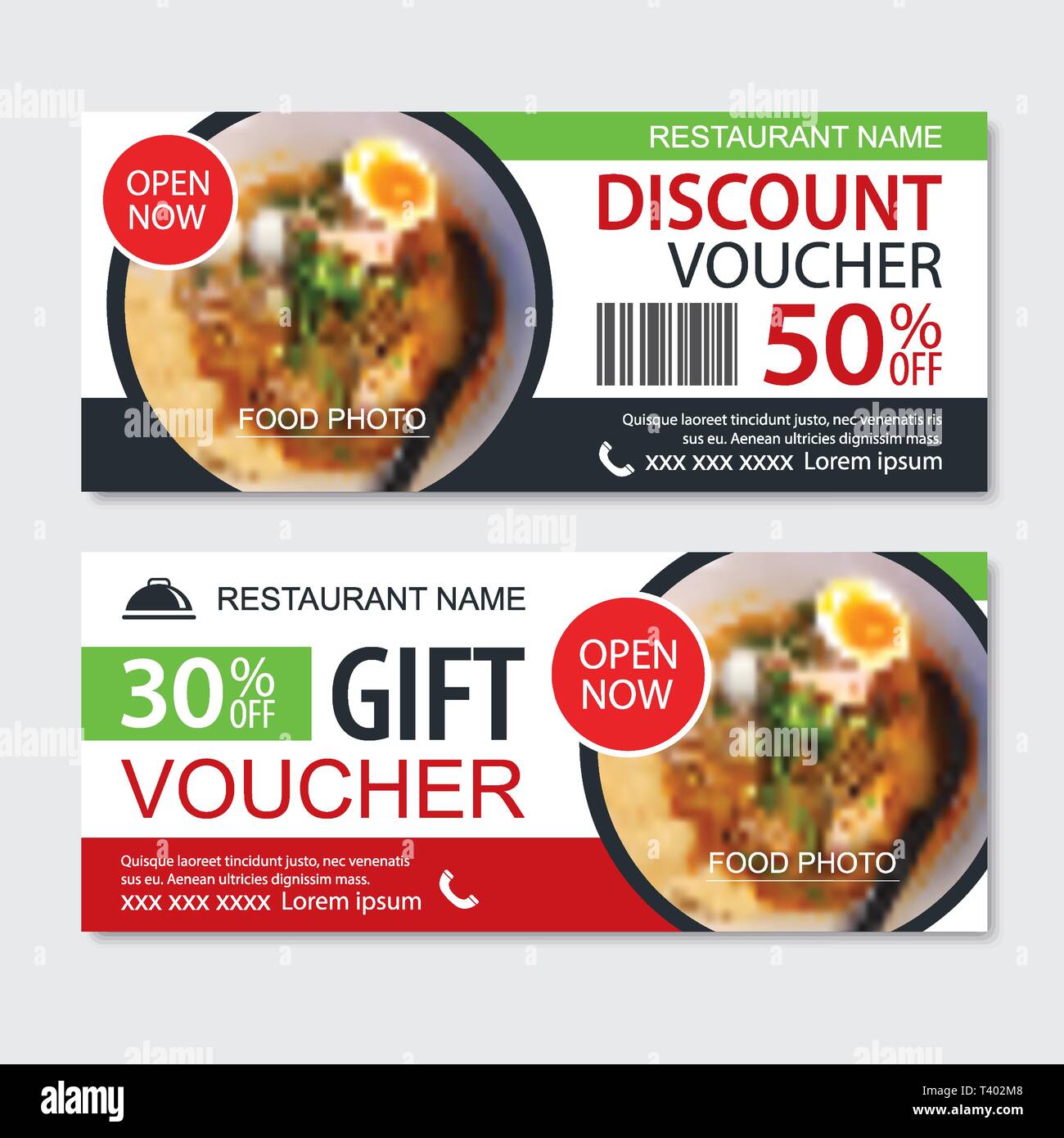 Discount gift voucher asian food template design. Noodles set. Use for ...
