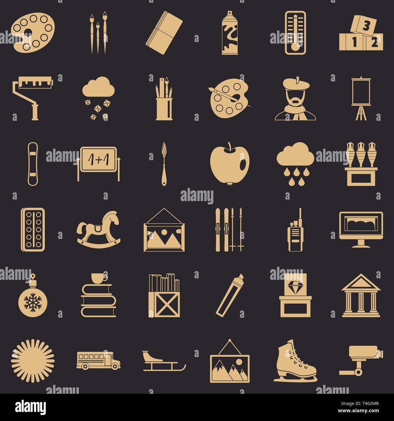 Drawing by paint icons set, simple style Stock Vector Image & Art - Alamy