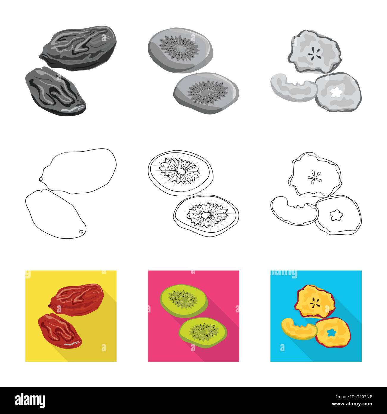 Vector illustration of food and raw icon. Collection of food and nature ...