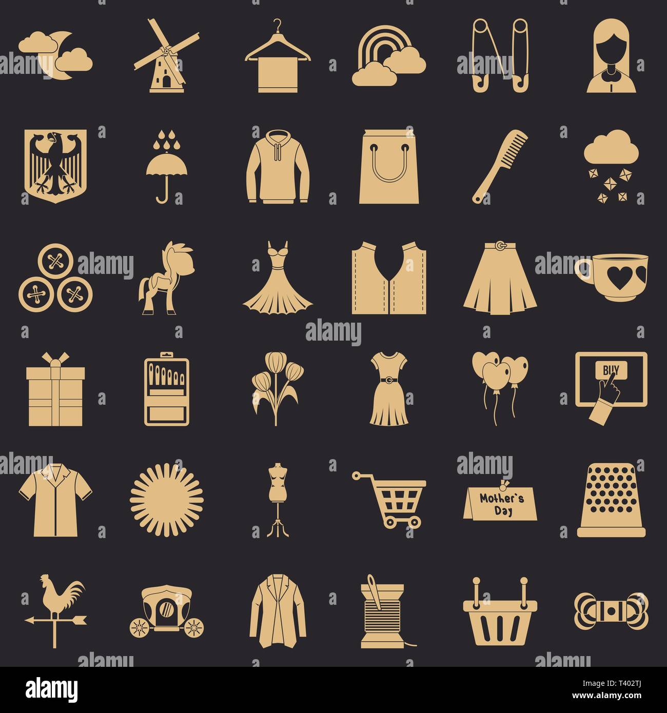 Fashion dress icons set, simple style Stock Vector Image & Art - Alamy