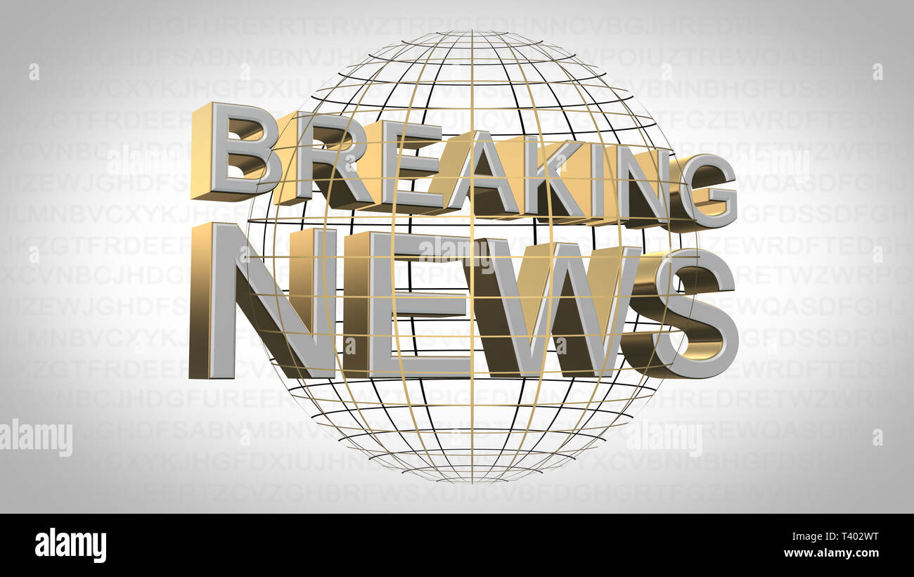 Breaking News - world globe background - 3d Illustration Stock Photo ...