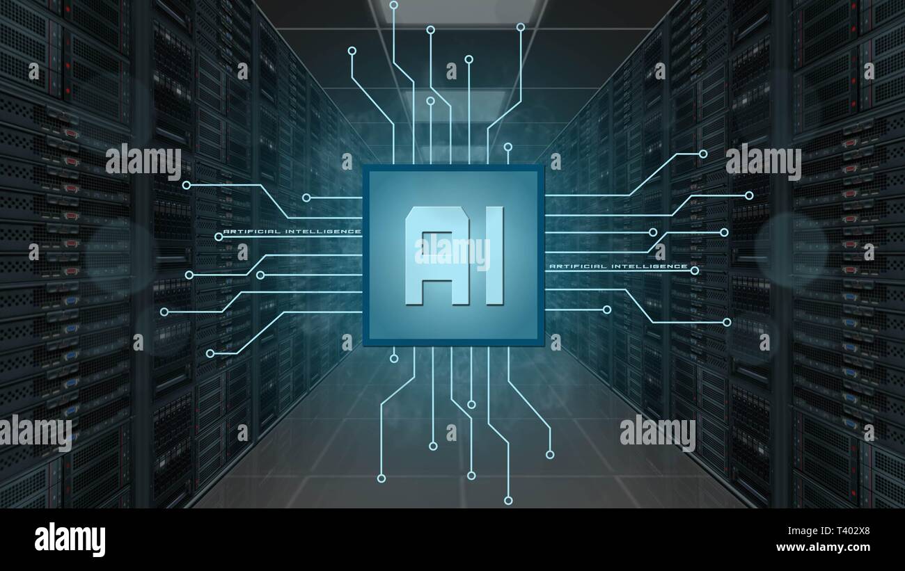 AI - Artificial intelligence background - Abstract concept of cyber ...