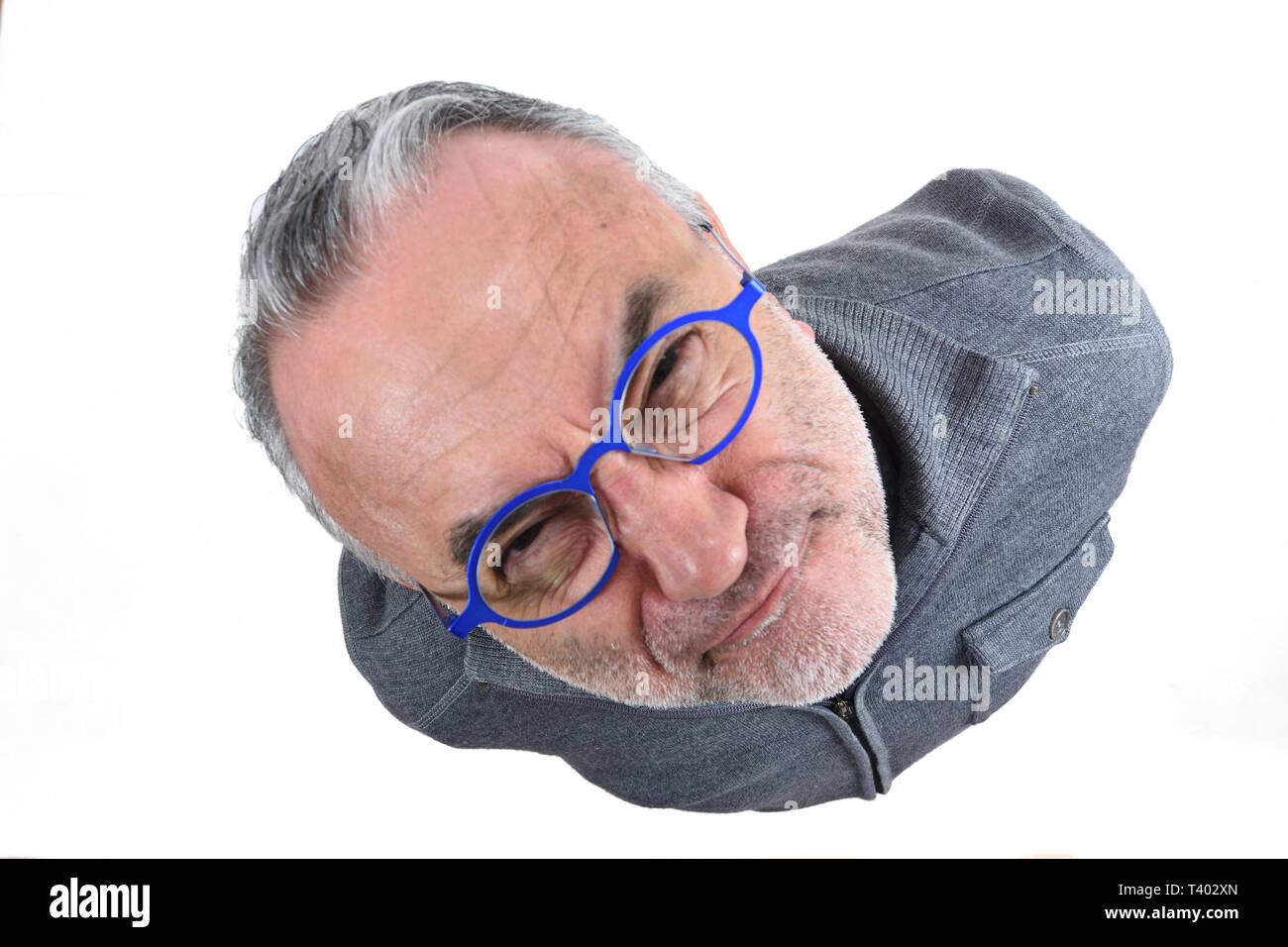 man making mockery on white Stock Photo - Alamy