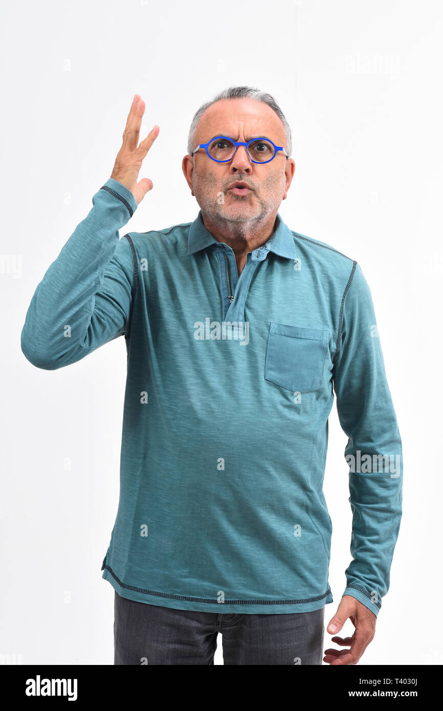 annoying man with the raised hand Stock Photo - Alamy