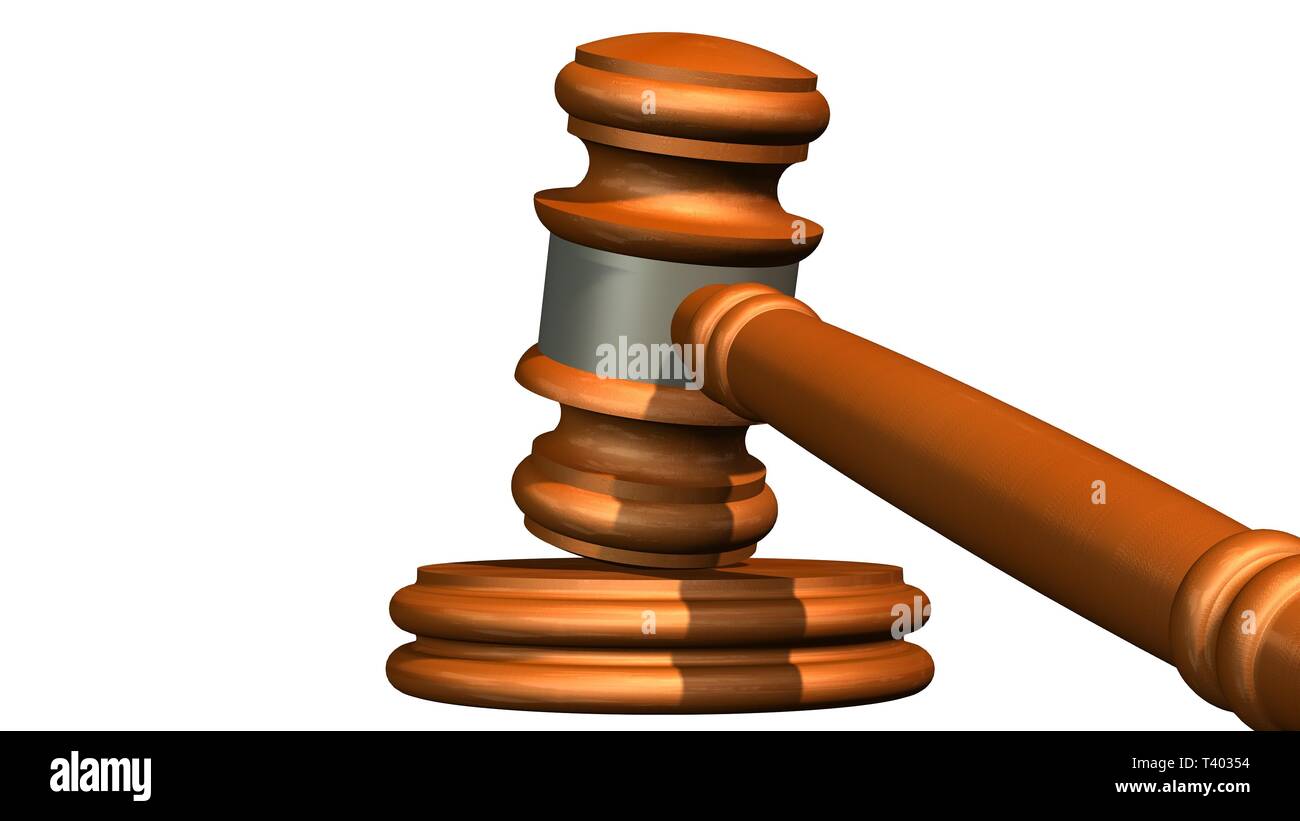 Judge gavel of wood - isolated on white background Stock Photo - Alamy
