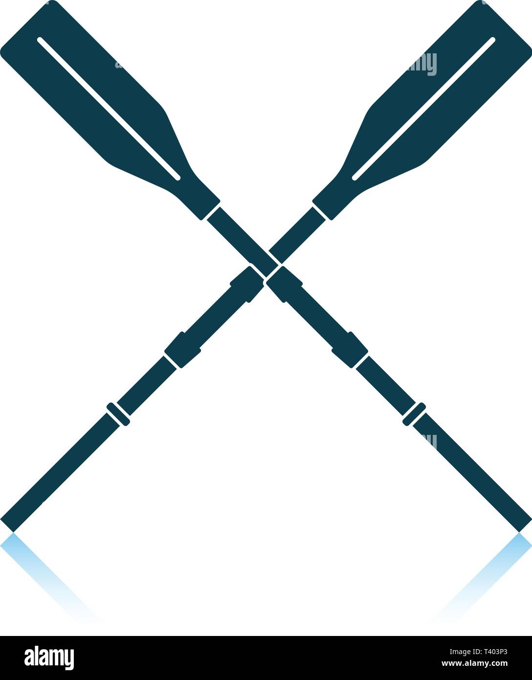 Icon of boat oars. Shadow reflection design. Vector illustration Stock ...