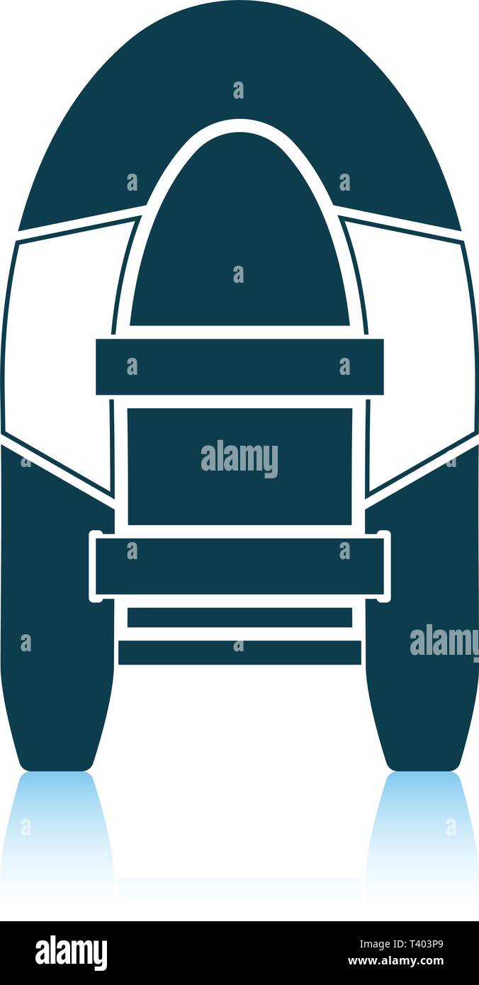 Icon of rubber boat . Shadow reflection design. Vector illustration ...