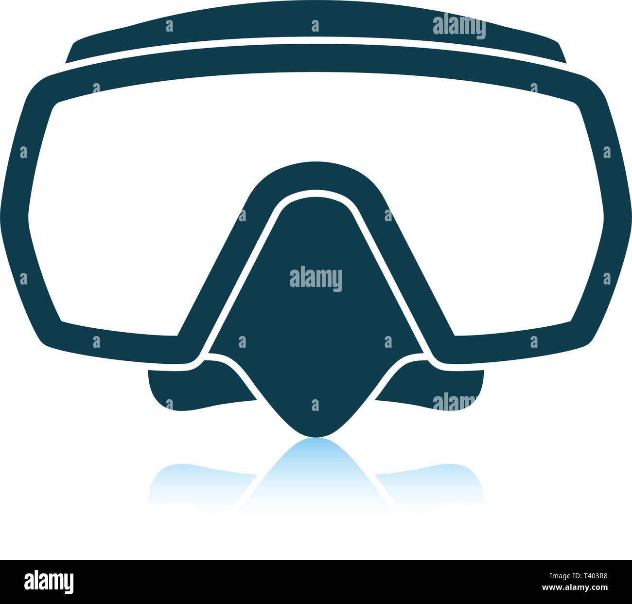 Icon of scuba mask . Shadow reflection design. Vector illustration ...