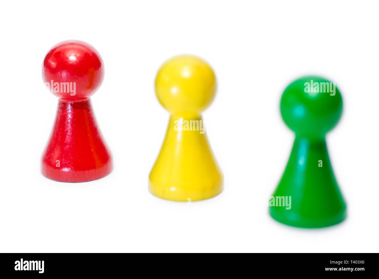 Three game figures on white background with sharpness gradient Stock ...