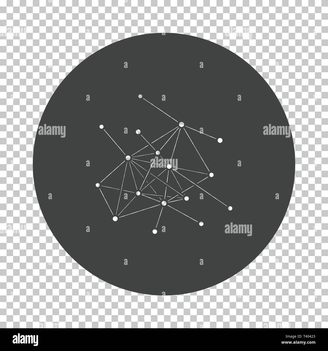 Connection net icon. Subtract stencil design on tranparency grid ...