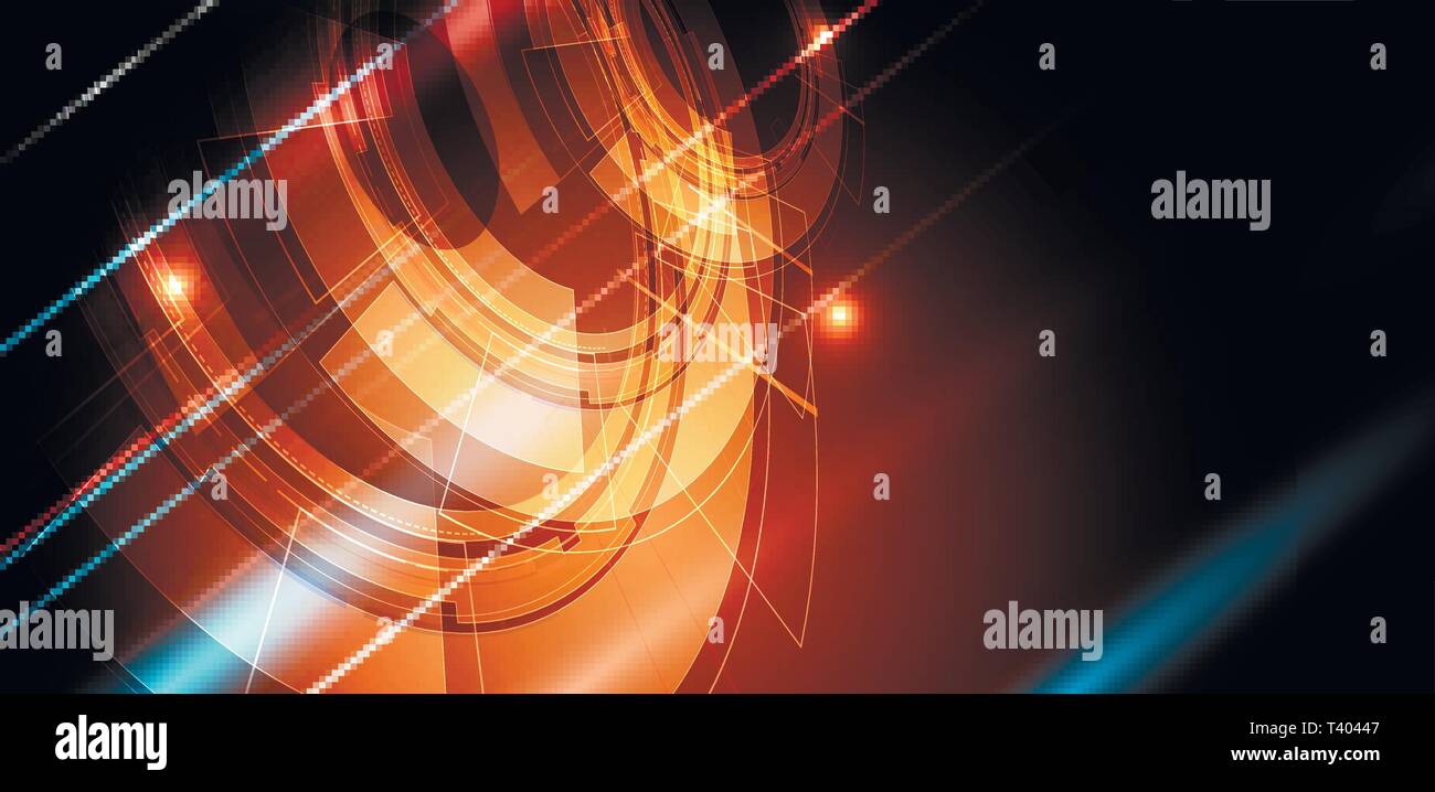 Abstract tech background. Futuristic technology interface with ...