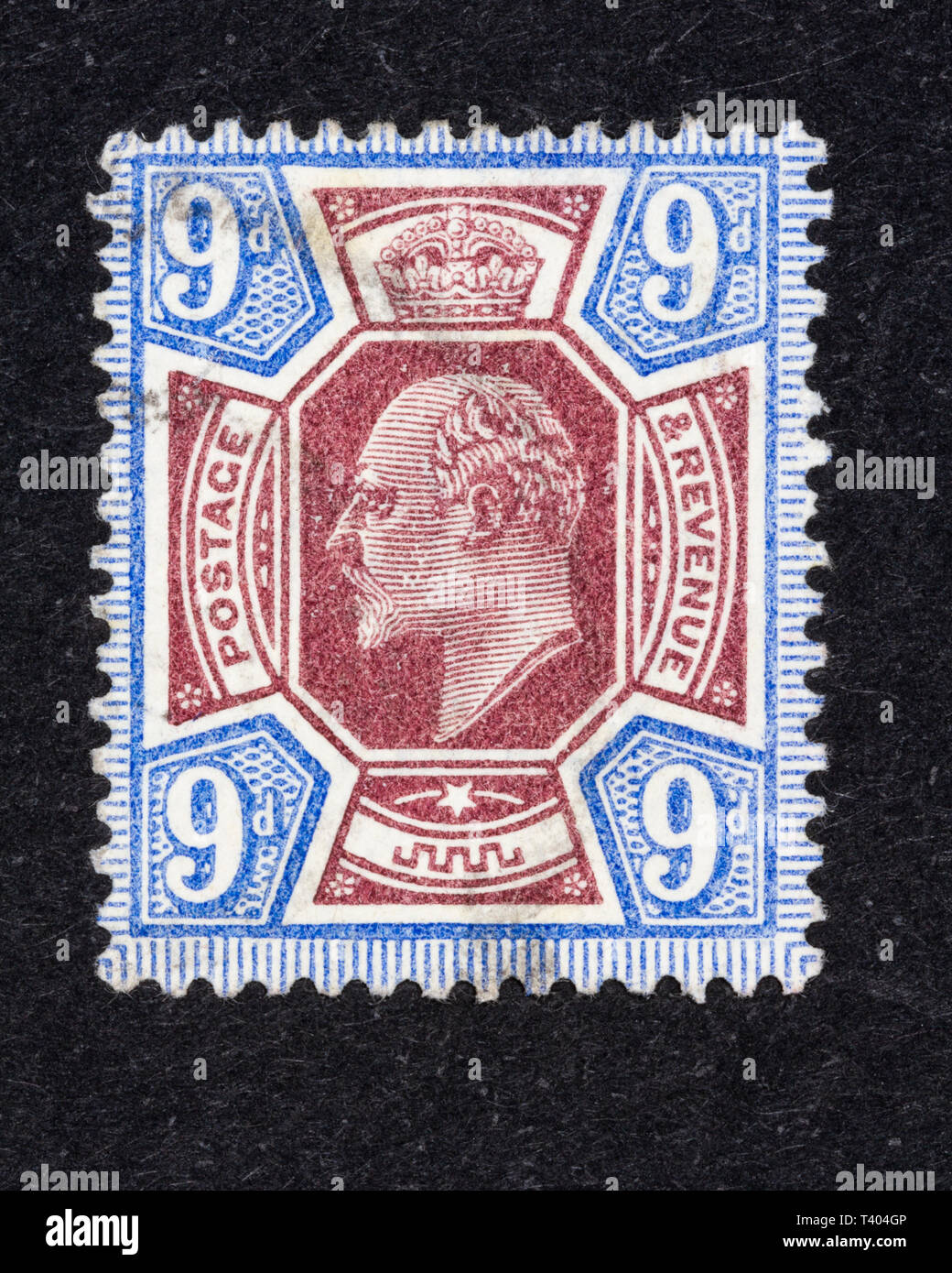 King Edward VII 9d postage stamp Stock Photo - Alamy