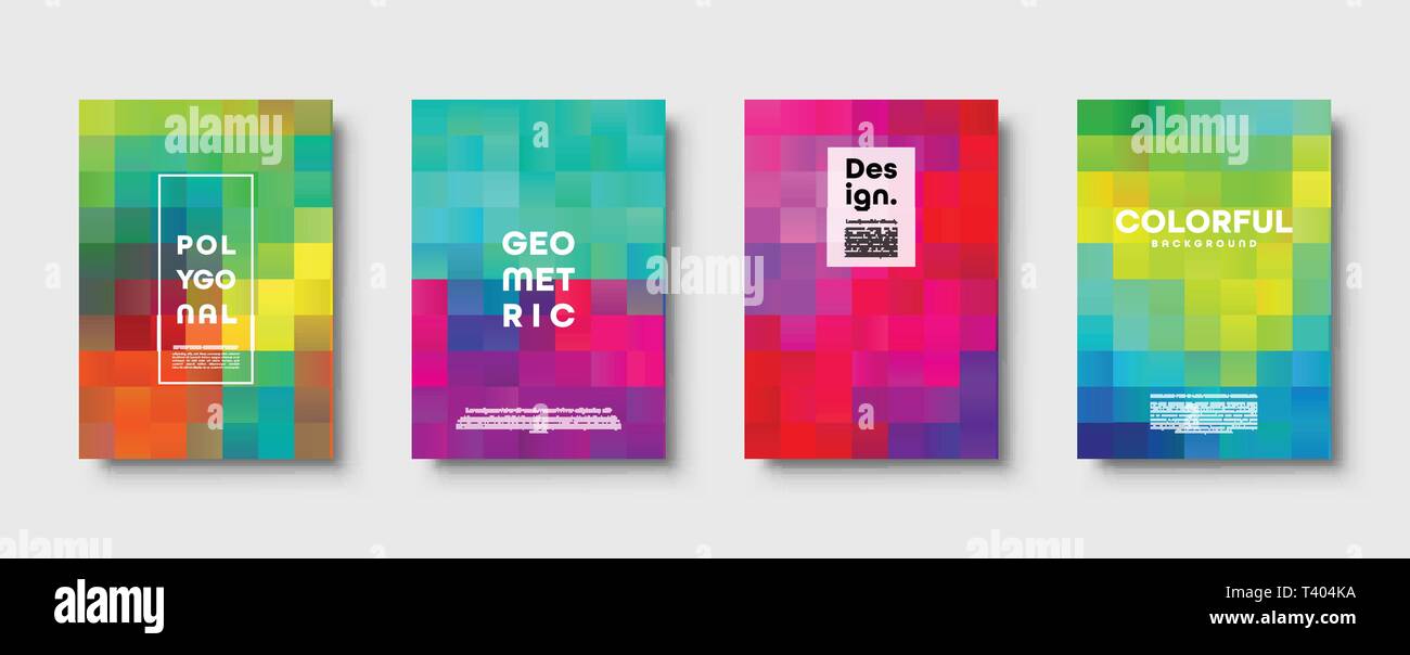 Polygonal abstract background with squares. Colorful gradient design ...