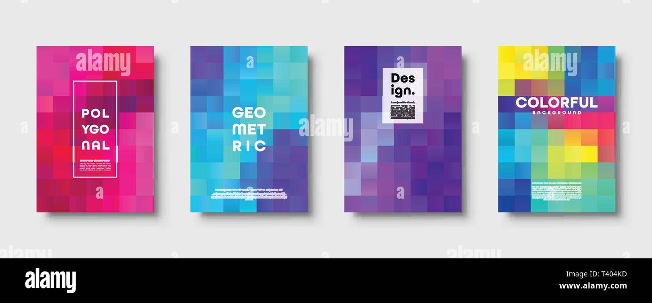 Polygonal abstract background with squares. Colorful gradient design ...