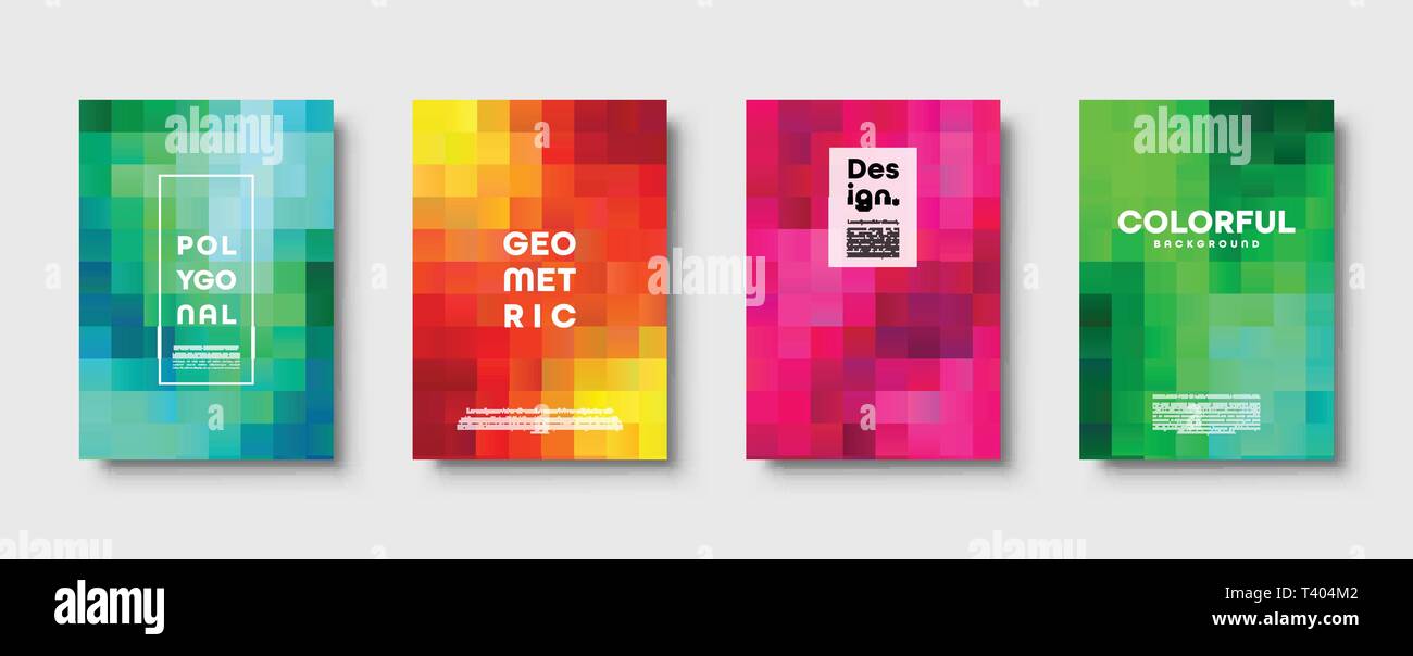 Polygonal abstract background with squares. Colorful gradient design ...