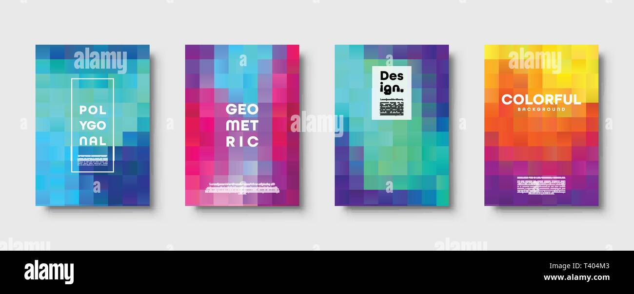 Polygonal abstract background with squares. Colorful gradient design ...