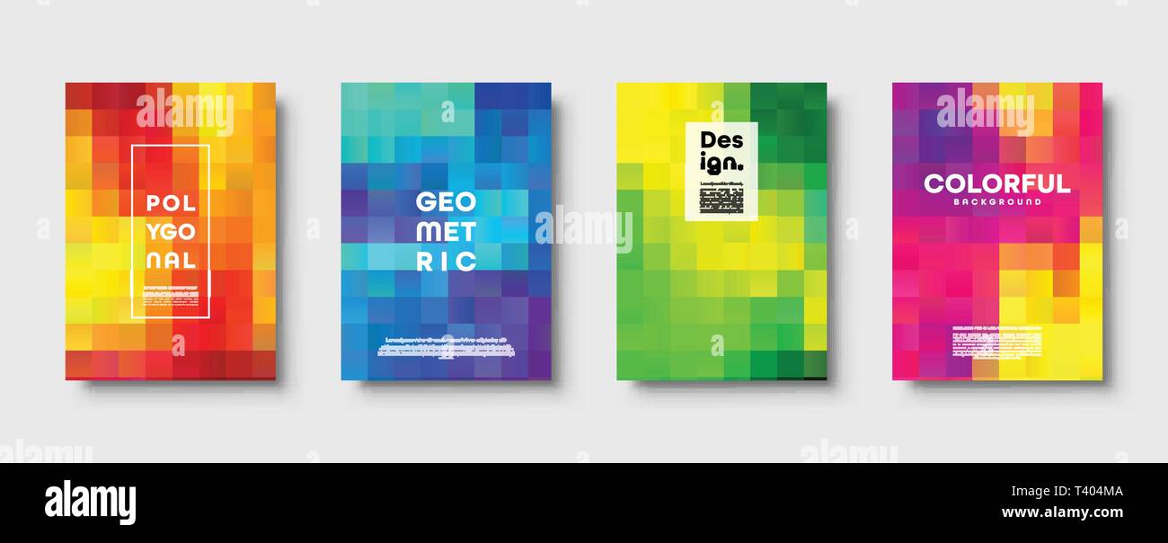 Polygonal abstract background with squares. Colorful gradient design ...