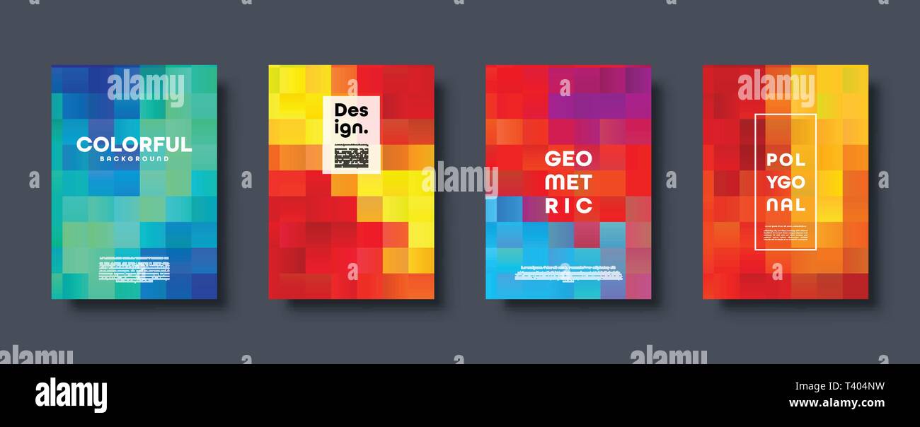 Polygonal abstract background with squares. Colorful gradient design ...