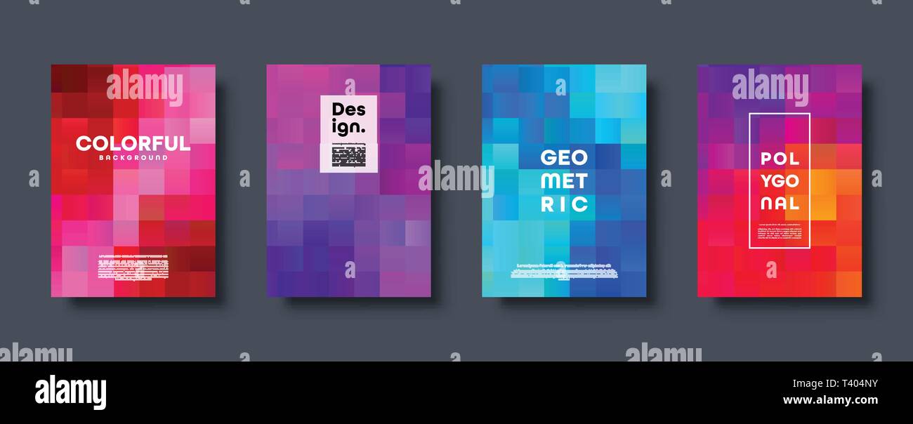 Polygonal abstract background with squares. Colorful gradient design ...