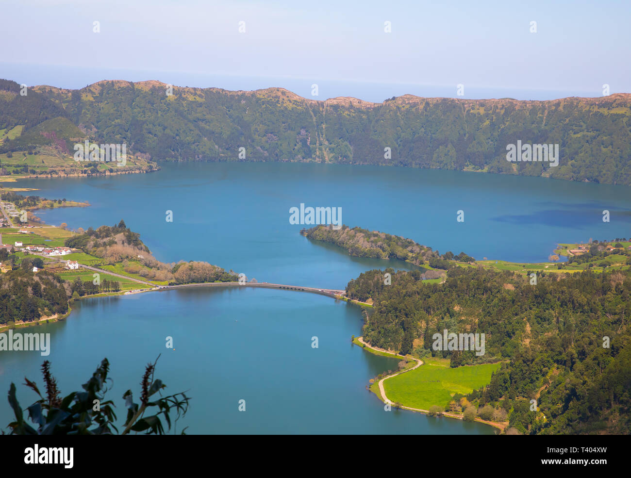 A view of Sete Cidades lake in the Azores Stock Photo - Alamy