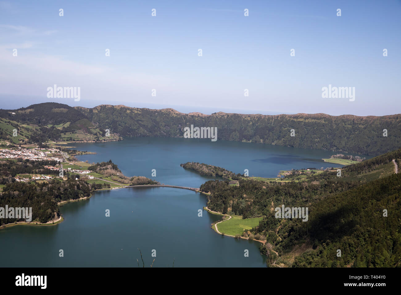 A view of Sete Cidades lake in the Azores Stock Photo - Alamy