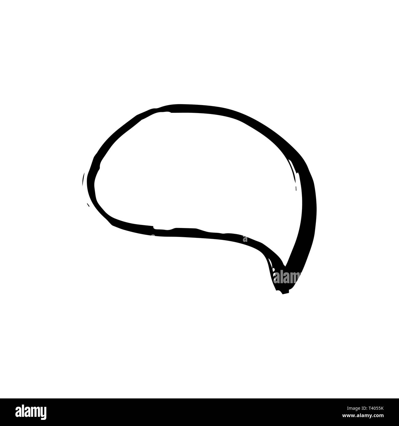 Black ink hand drawn paintbrush frame, vector isolated element. Rough ...