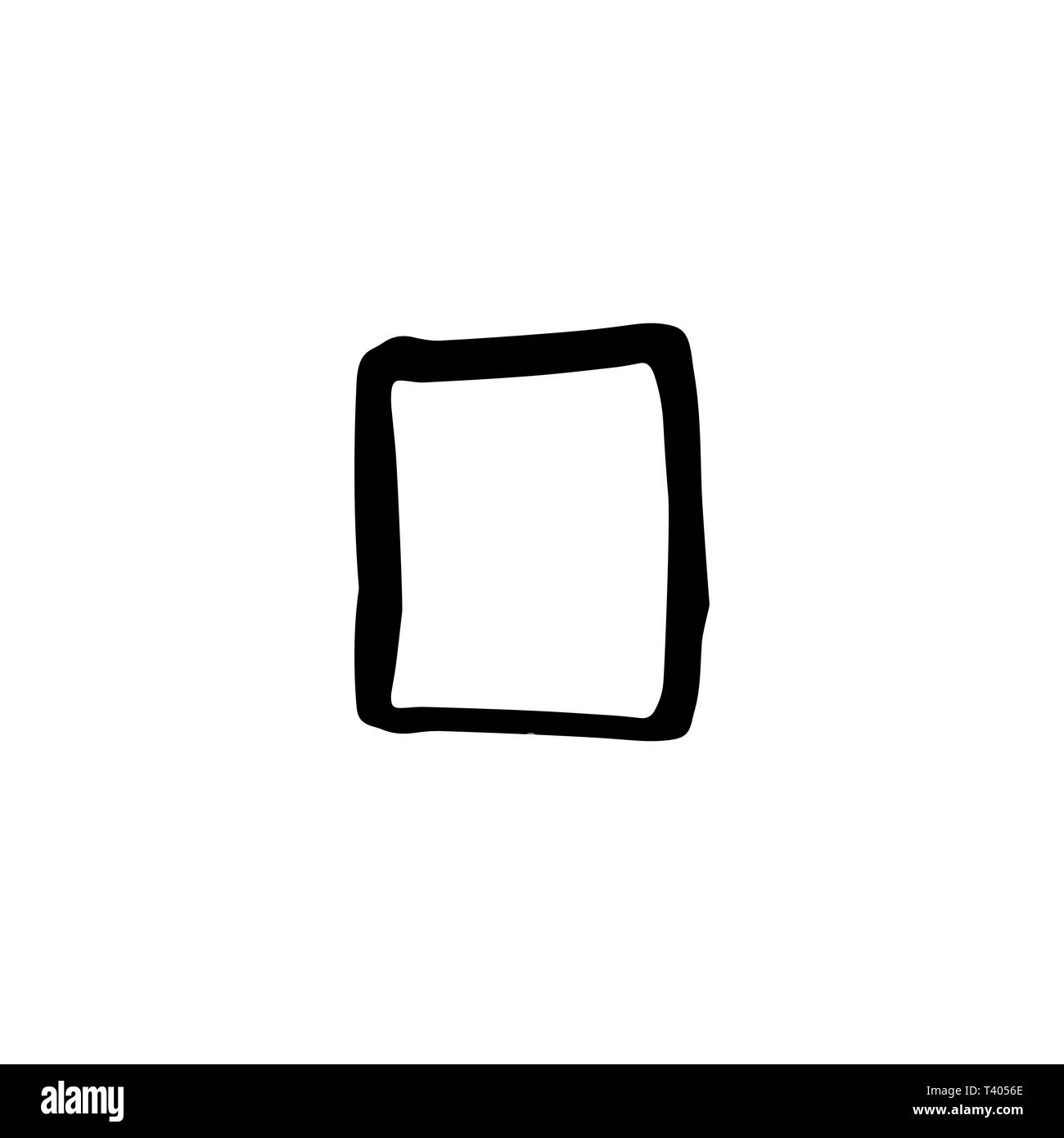 Rough Hand Drawn Square Black Isolated Frame. Paintbrush Border, Vector ...