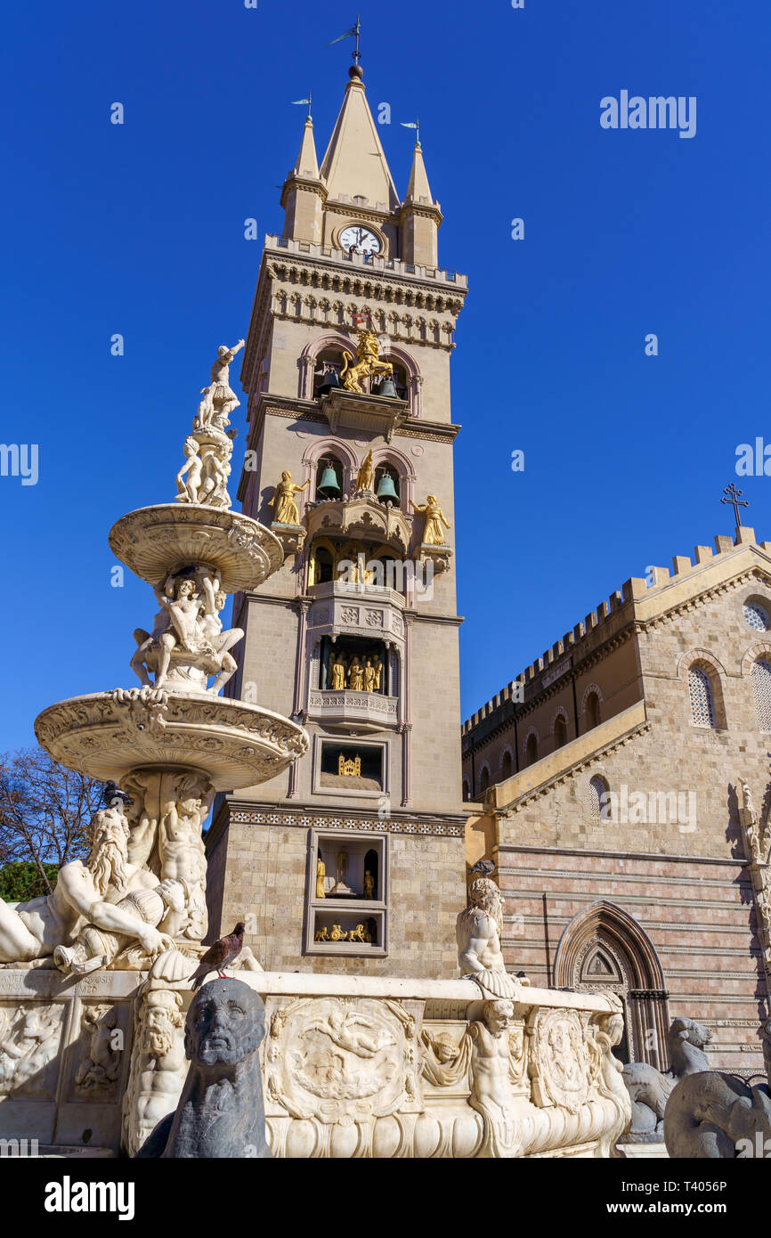 MESSINA, ITALY - NOVEMBER, 06 - Messina Duomo Cathedral with ...