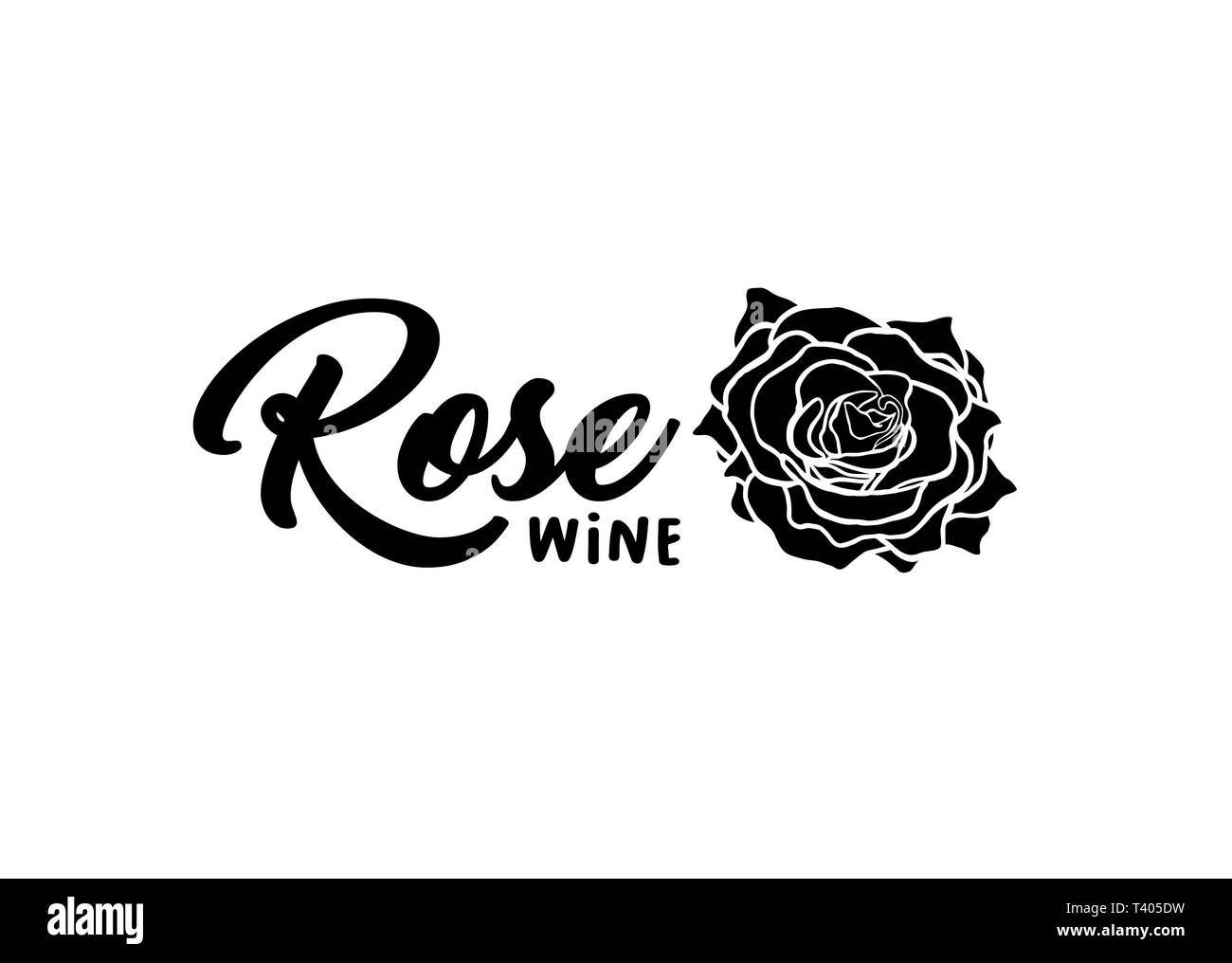 Rose Wine flower hand drawn vector illustration. Floral ink pen clipart ...