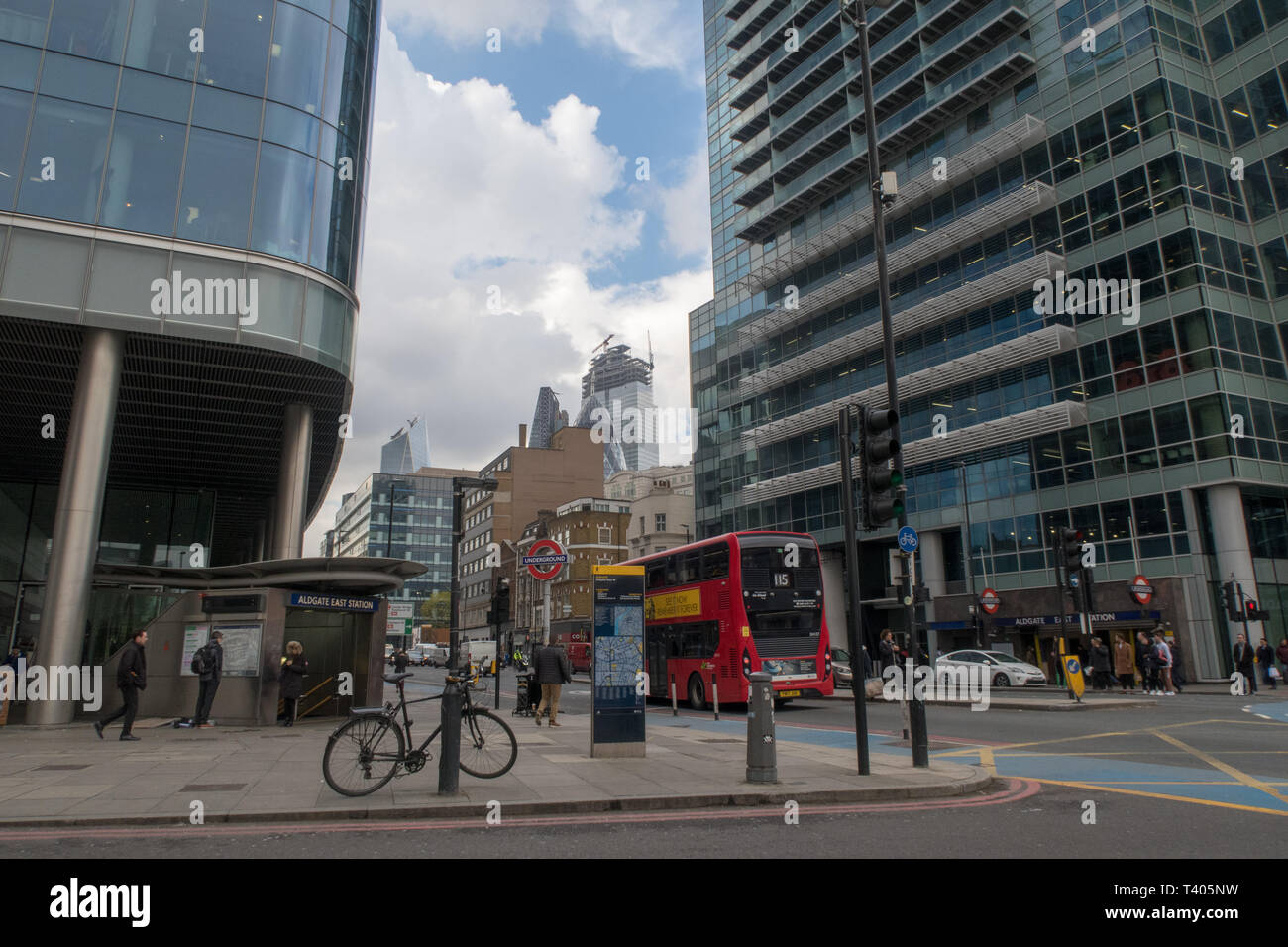 Aldgate East junction Stock Photo - Alamy