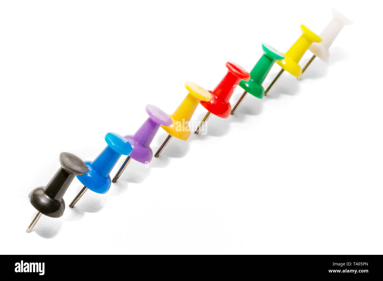 Laterally staggered pins are in white paper Stock Photo - Alamy