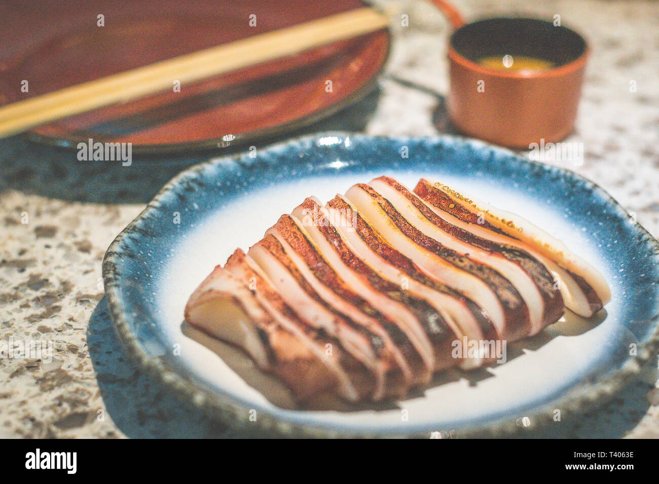 Grilled wata squid - half a Japanese squid served wata style with squid ...