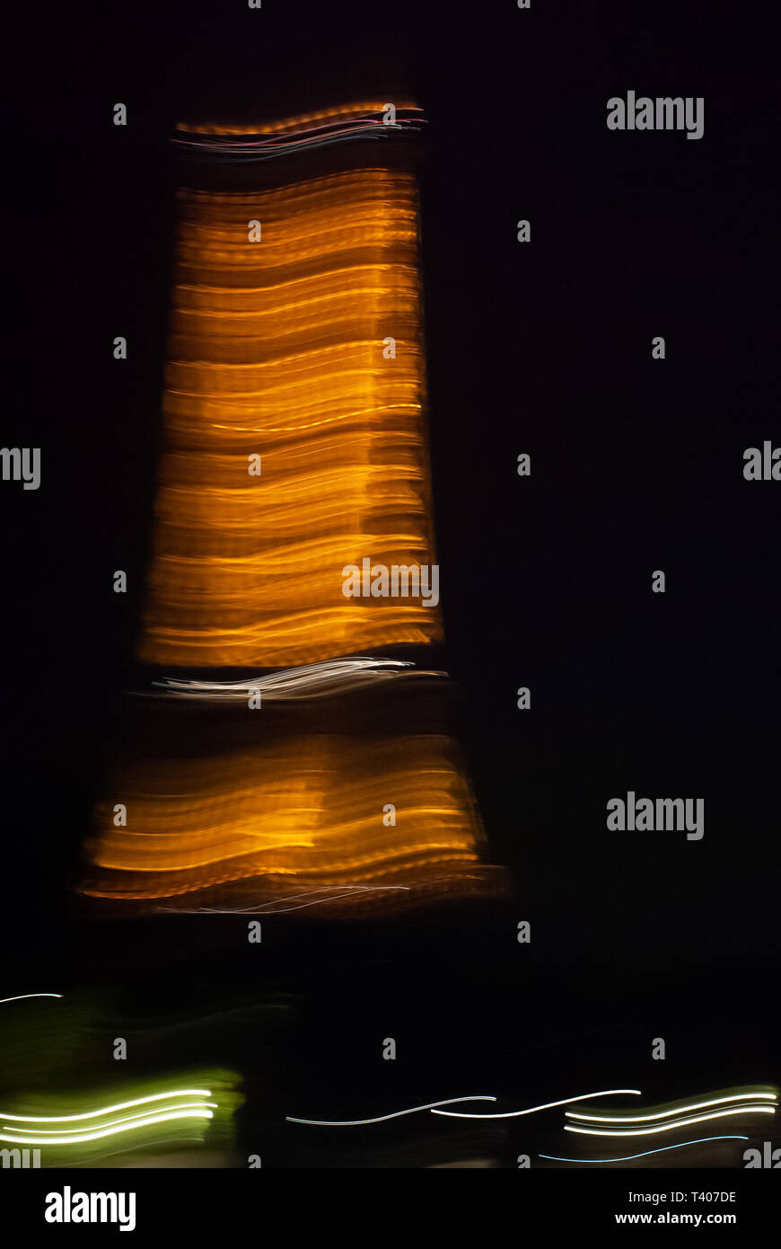 Abstract light glowing lines motion effect background. Long exposure ...