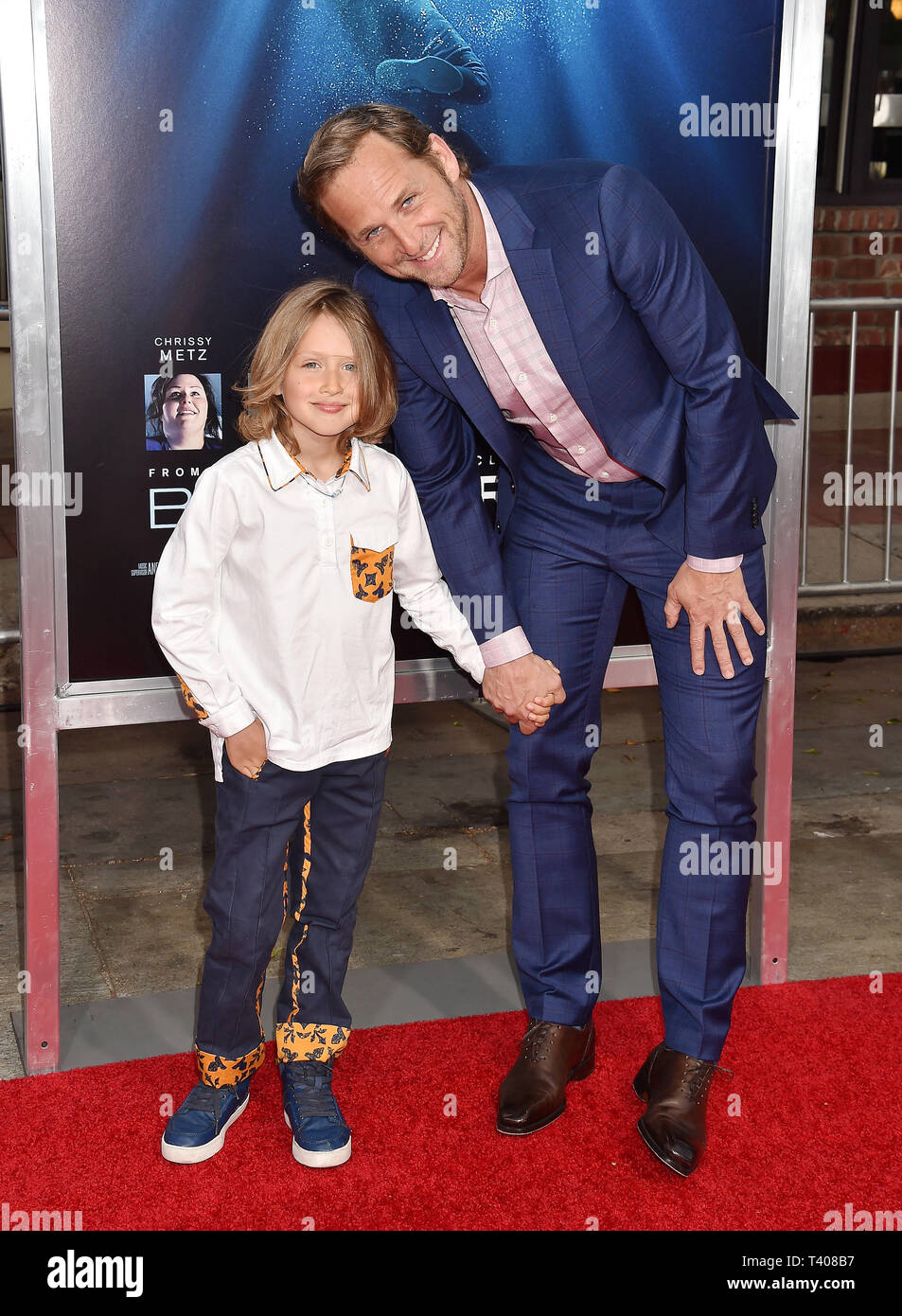 WESTWOOD, CA - APRIL 11: Josh Lucas (R) and Noah Maurer attend the premiere of 20th Century Fox ...