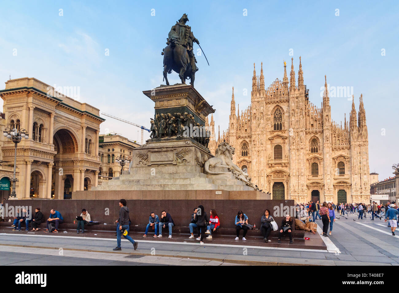 Milan, Italy - October 15, 2018: Statue of Victor Emmanuel II on ...