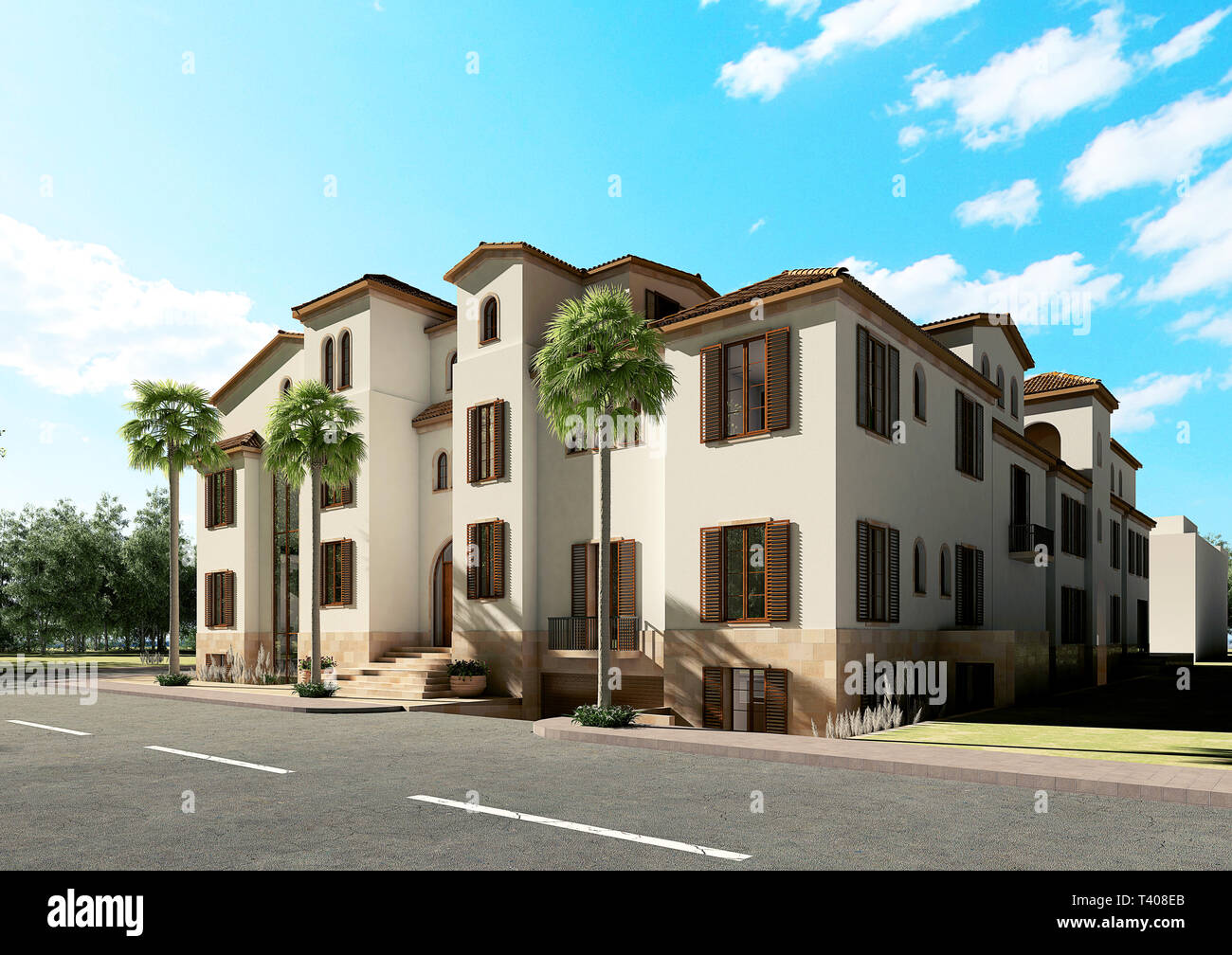 3d render modern buildings Stock Photo - Alamy