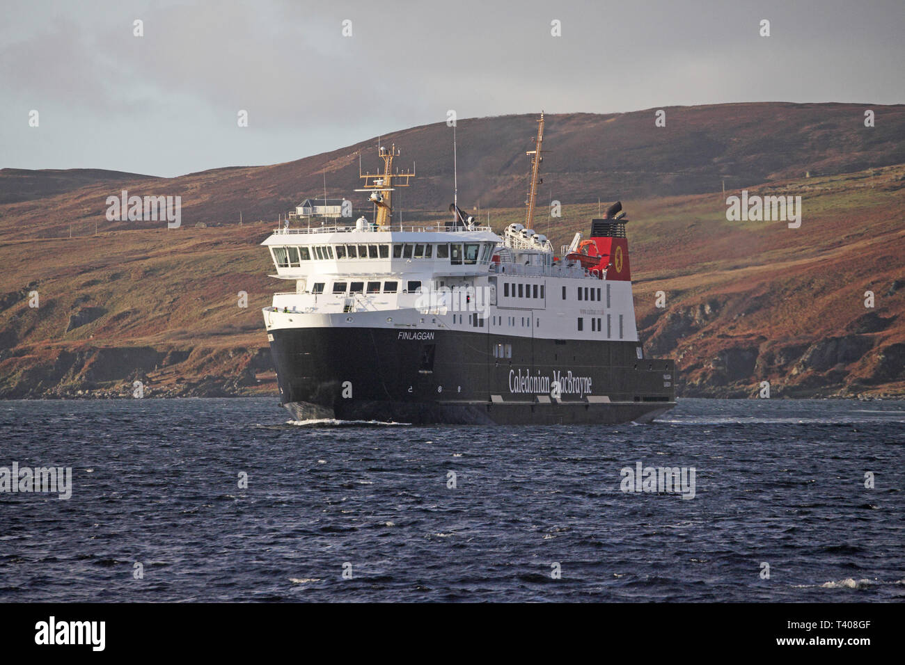 Caledonian MacBrayne ferry Finlaggan arriving at Port Ellen Islay ...