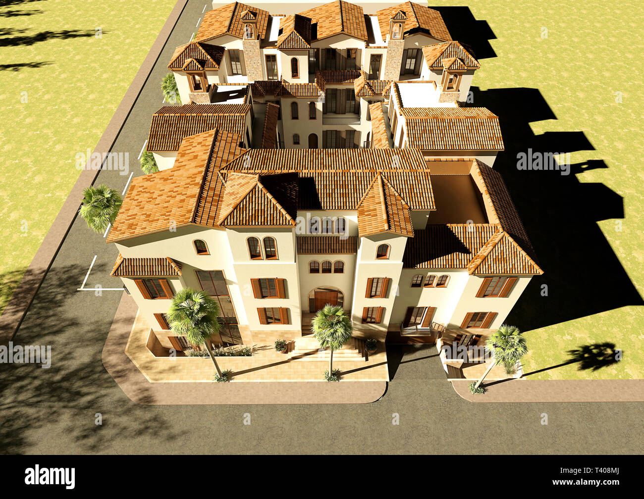 3d render modern buildings Stock Photo - Alamy