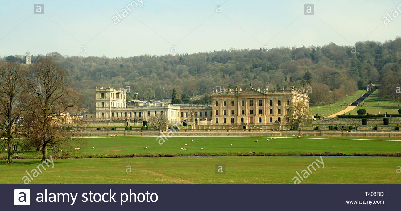 Chatsworth House Country Estate Derbyshire Stock Photos & Chatsworth ...