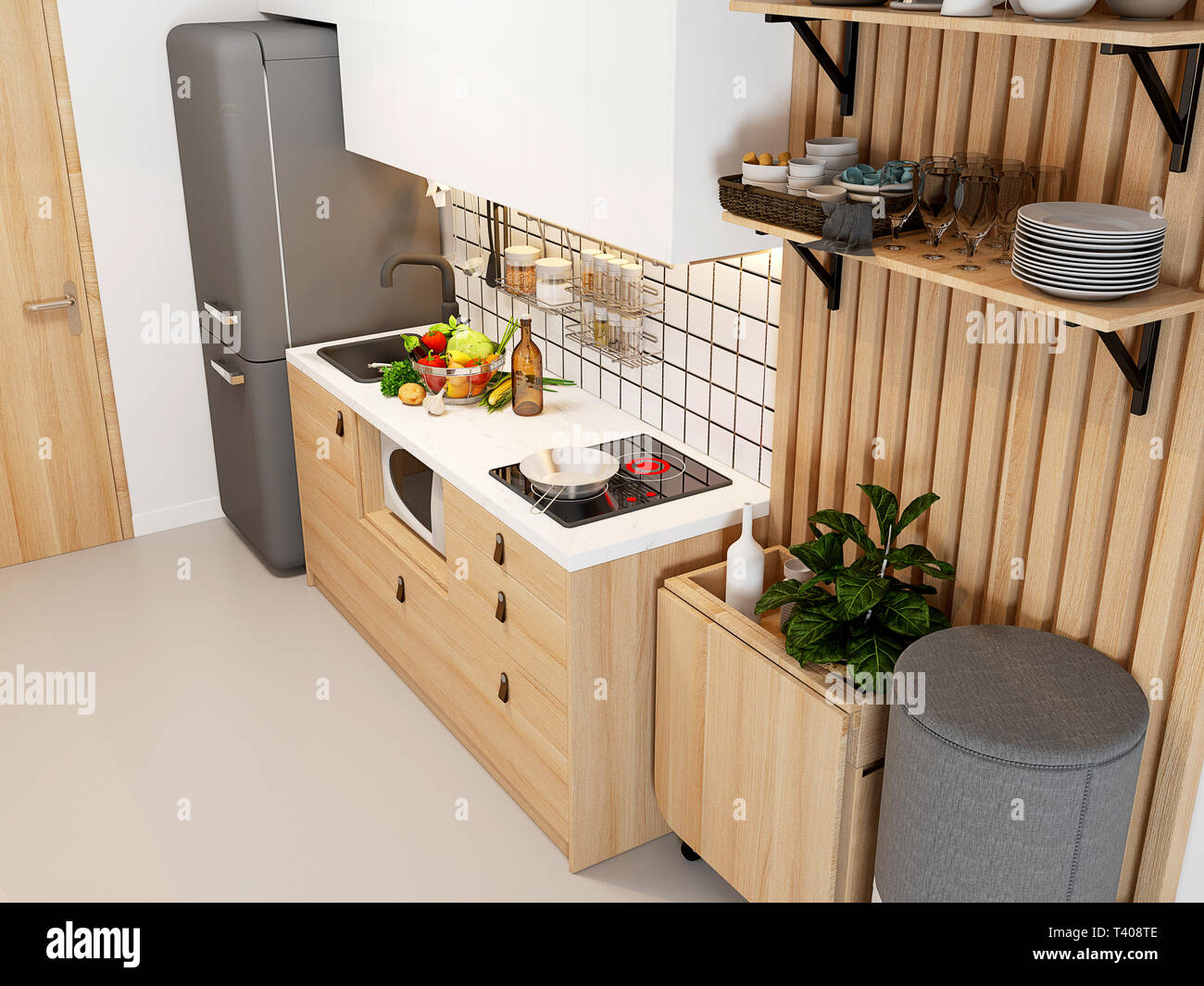 3d render home interior Stock Photo - Alamy